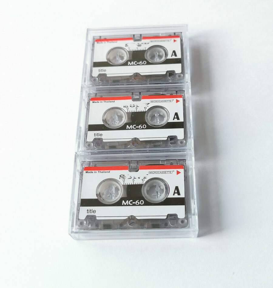 3x MC-60 MC60 Microcassette Blank Cassette Tape Disc 60 min 3 pcs Tapes ...