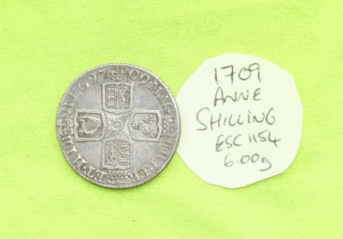 1709 Silver SHILLING Plain Coin ANNE (1702 - 1714) 6.00grams ESC1154 | eBay