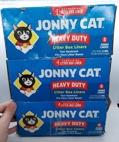 6 Boxes Jonny Cat Litter Box Liners, Heavy Duty, Jumbo 5 Per Box ...