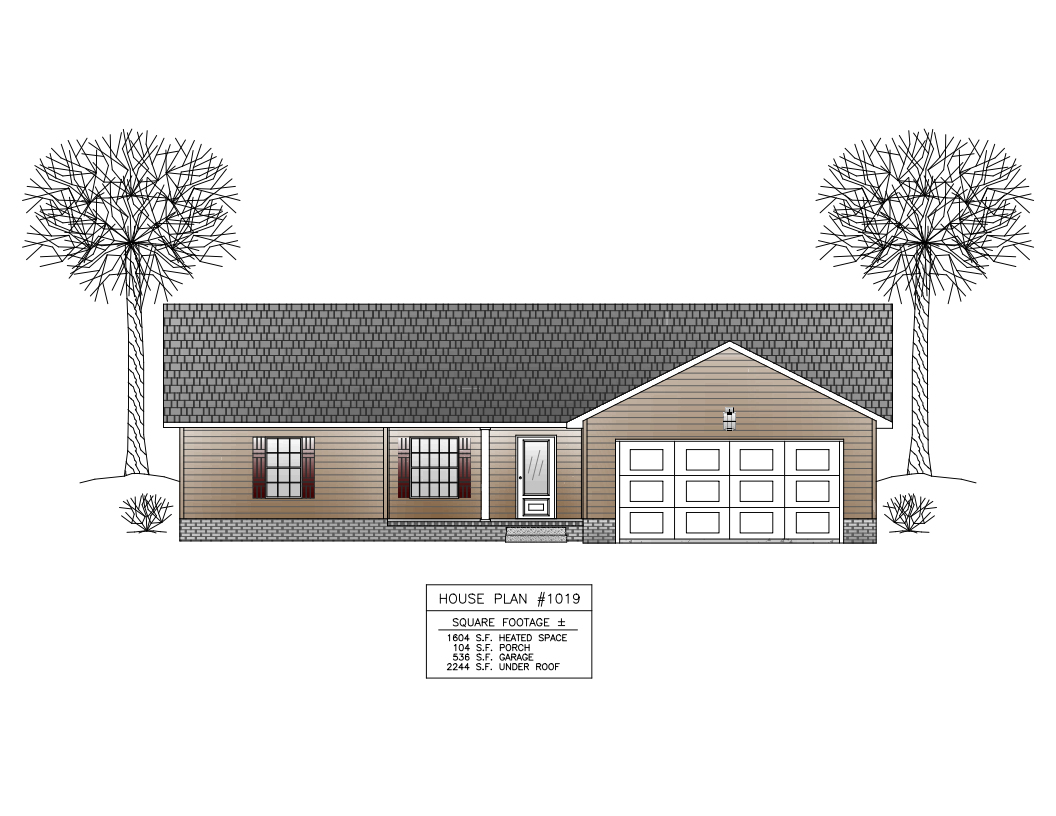 Ranch House Plans 1604 SF 3 Bed 2 Bath Open Floor - Split BR ...