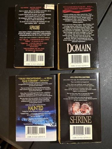 James Herbert ~ Paperbacks from Hell Book Lot ~ 4 Books, Horror, Domain ...