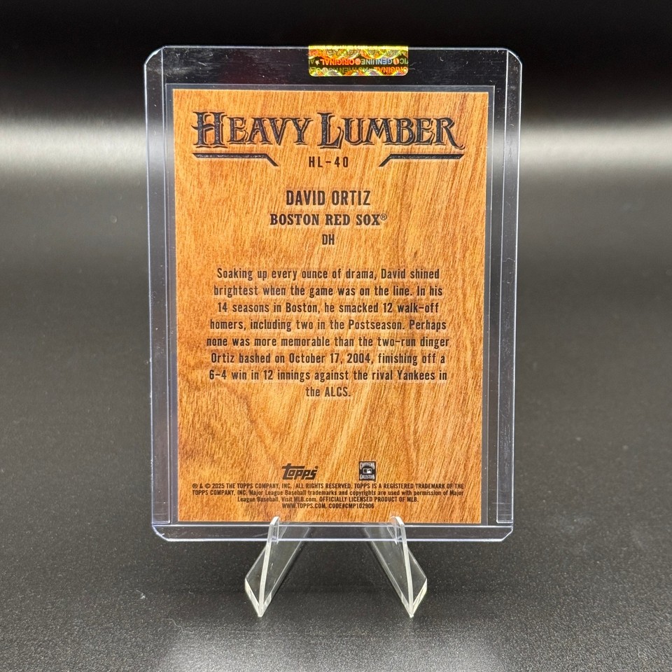 David Ortiz Boston Red Sox 2025 Topps Series 2 Heavy Lumber #HL-40 | eBay