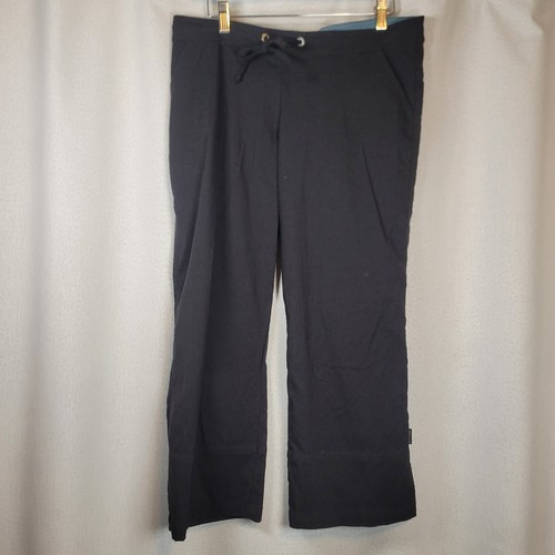 Prana Capri Pants Nylon Stretch Drawstring Black Cropped Women's Size S ...