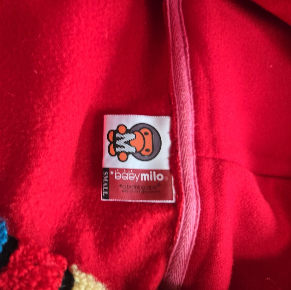 A Bathing Ape Baby Milo x Mario Red Hoodie (S) BAPE | eBay