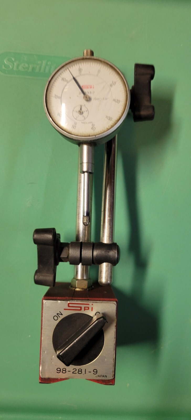 USED SPI MAGNETIC BASE 98-281-9 AND SPI 1” TRAVEL DIAL INDICATOR 24-333 ...