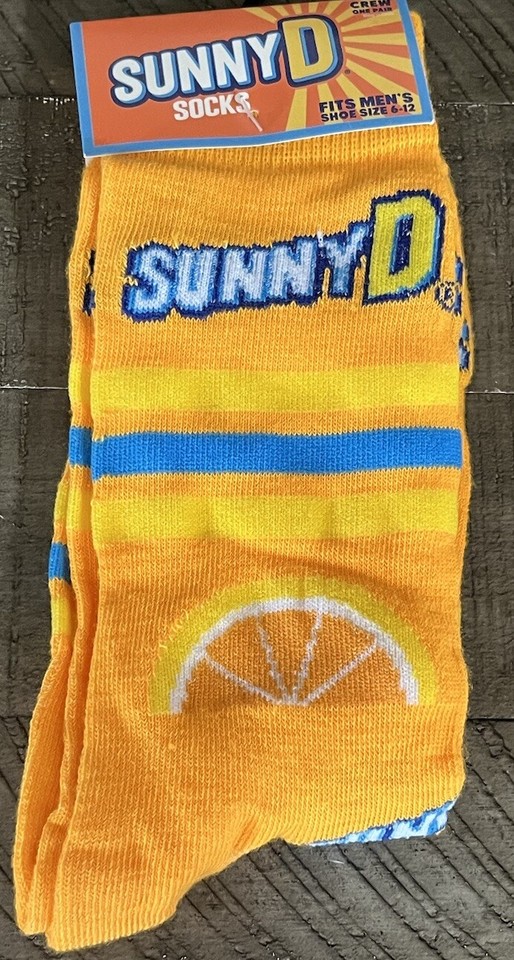 2 Pair Funny Socks Eggo Waffle, Sunny Delight Novelty Crew Socks Shoe ...