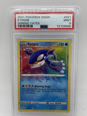 2021 Pokemon Shining Fates Amazing Rare Kyogre 021/072 - PSA 9 MINT | eBay