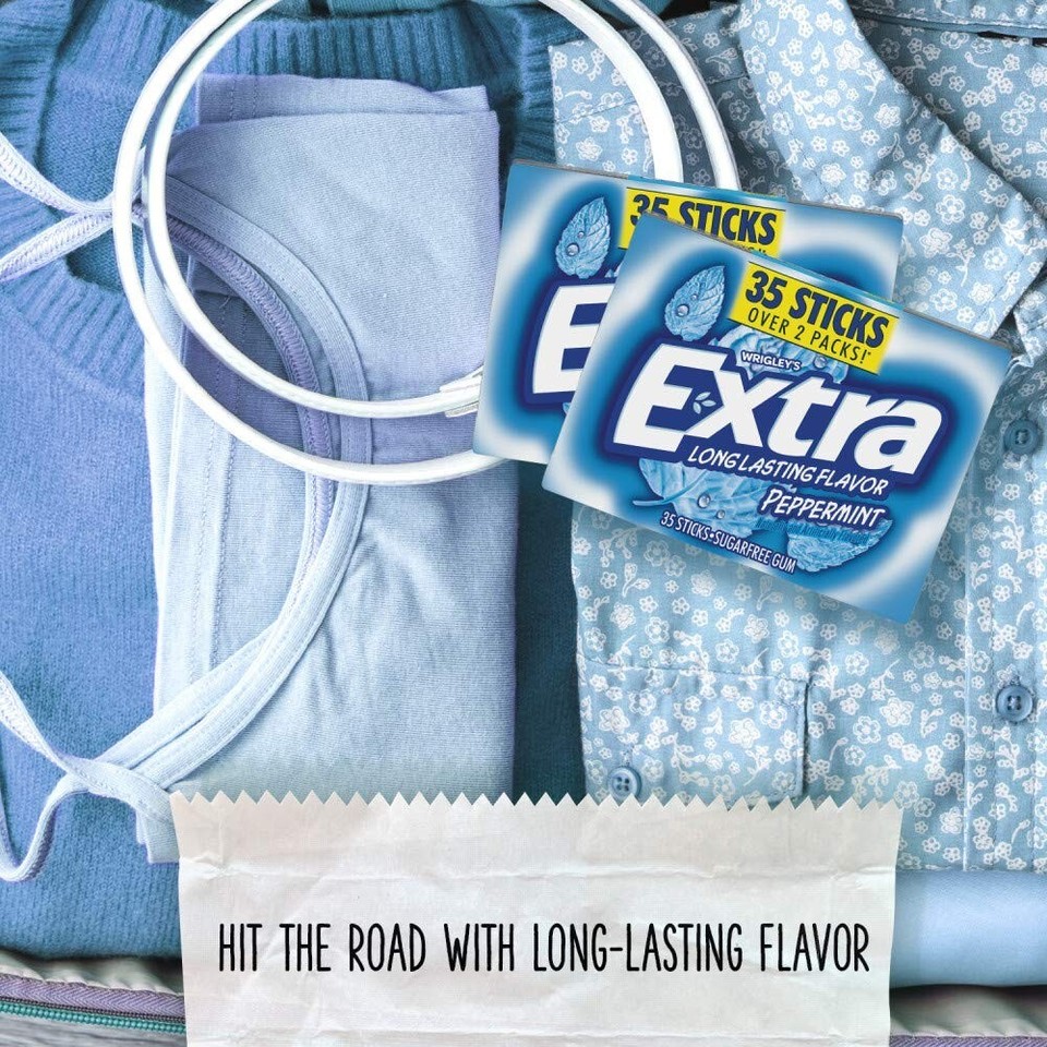 EXTRA Gum Peppermint Sugarfree Chewing Gum Mega Pack, 35 Sticks (Pack ...