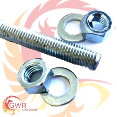 THREADED BAR M16 X 2MM NUTS & WASHERS 8.8 HIGH TENSILE STEEL ROD ...