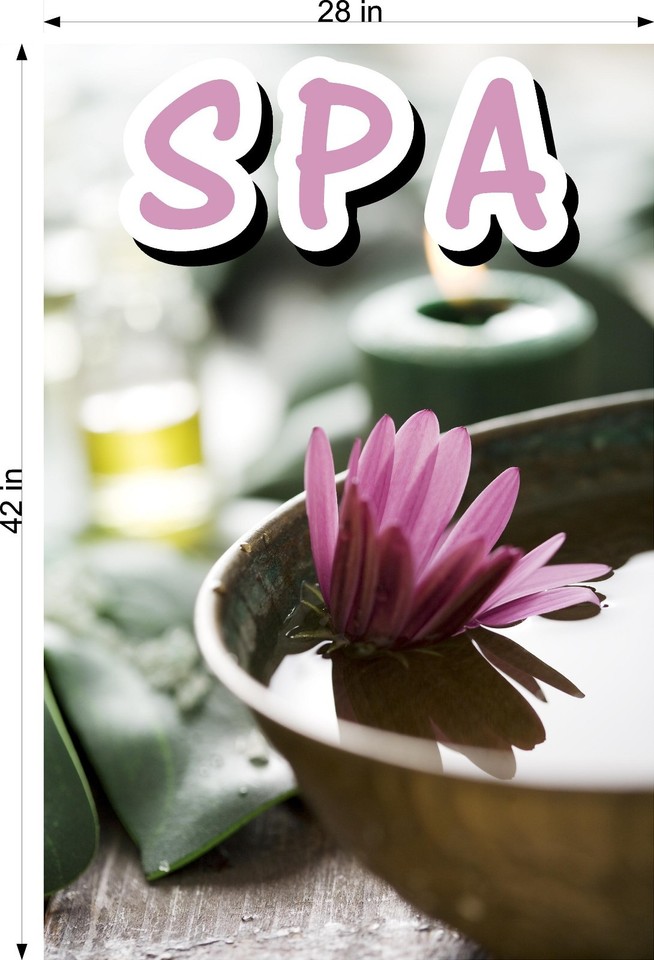 Spa 05 Perforated Mesh See-Through Window Poster Sign Decor Nail Salon ...