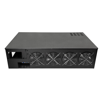 Mining rig Frames w/ 4 High Airflow Fans, Max 8 GPUs Mining Rig Case ...