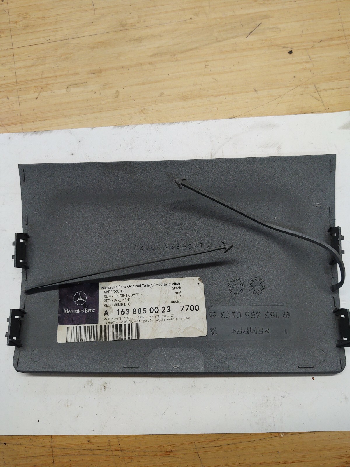 Mercedes W163 Rear Bumper Cap 1638850023-7700 Anthracite Grey | eBay