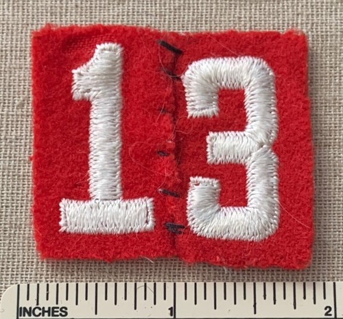 Vintage 1940s TROOP 13 Boy Scout Red & White Felt # Number PATCH BSA ...