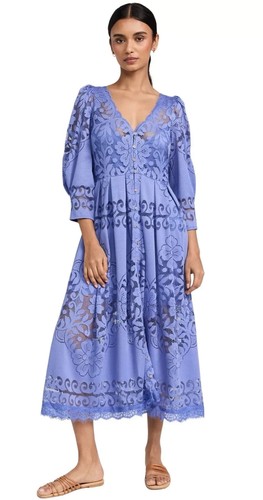 Free People Shadow Dance Midi Dress Size Small Persian Jewel Blue | eBay