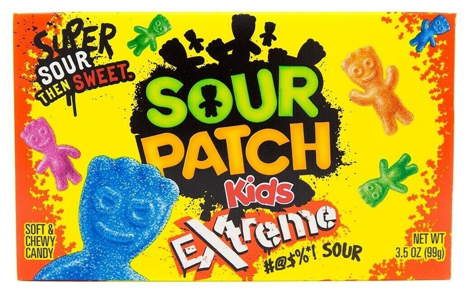 2x Sour Patch Kids Extreme Sour Soft & Chewy Candy Theater Box 99g ...
