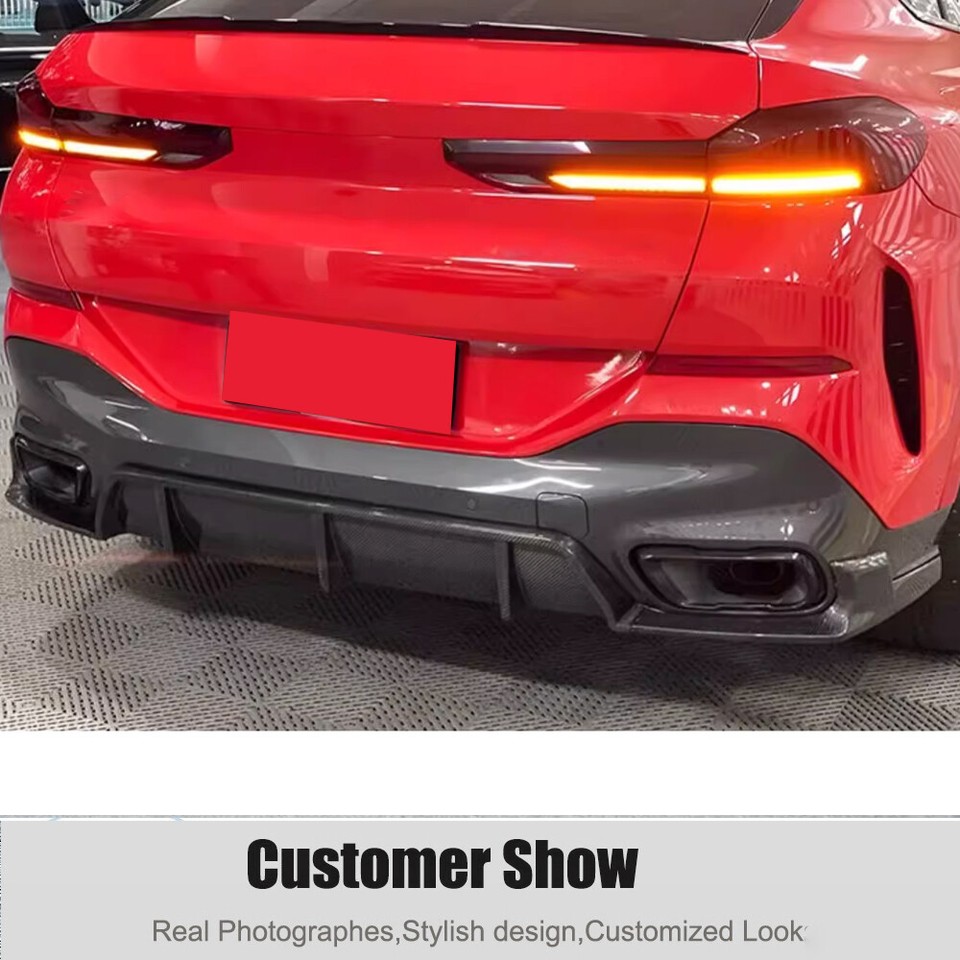 Real Carbon Rear Bumper Lip Diffuser Spoiler For BMW X6 G06 M Sport ...