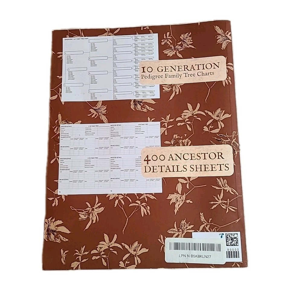 10 Generations Family Tree Charts To Fill In: Ancestry Tree Organizer ...