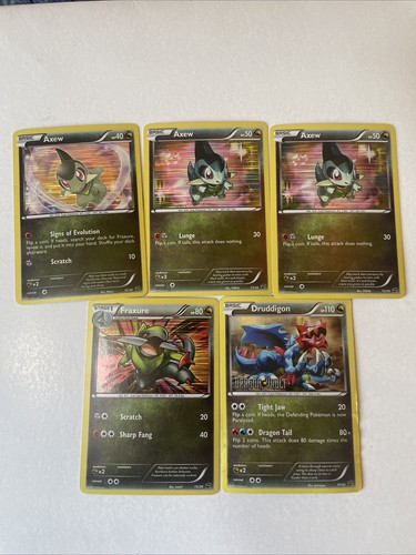 Pokémon dragon vault Card Lot - Axew, Fraxure, Druddigon, - See Desc ...