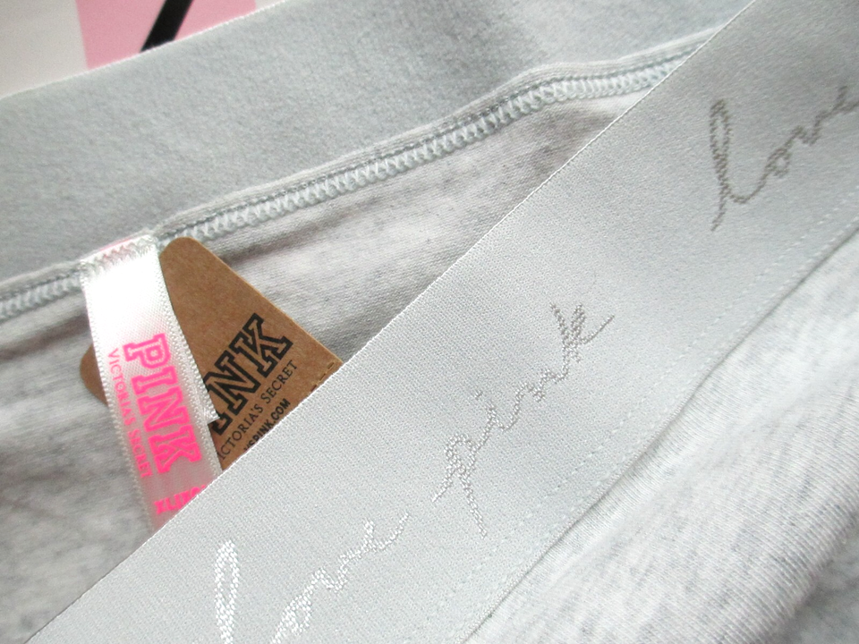 VICTORIA'S SECRET PINK Cotton Hiphugger Panty XL Gray Heather VS Logo ...