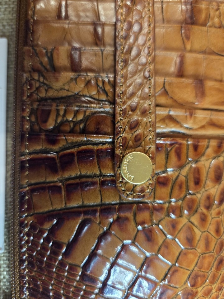 NWT Brahmin Toasted Almond Brown Credit Card Wallet | eBay