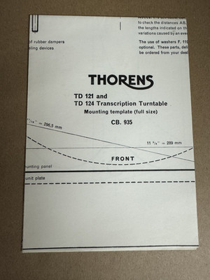 Thorens TD-121 & TD 124 original mounting template | eBay