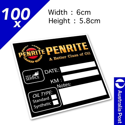 PENRITE Oil Change Service Reminder x100, Car, Trucks, Ute Sticker ...