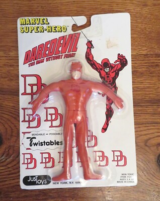 Unopened Marvel Just Toys Twistables DAREDEVIL 1990 Bendable Figure | eBay