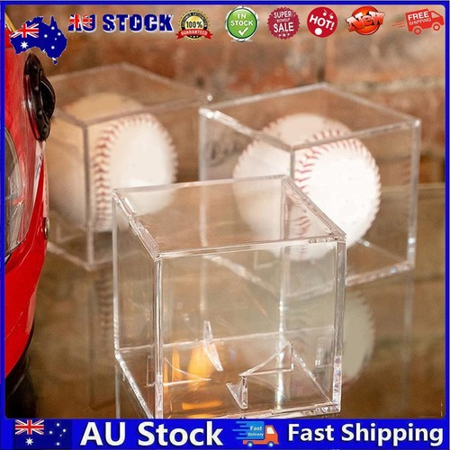 AU Clear Baseball Holder Box UV Protection Baseball Organizer Case for ...