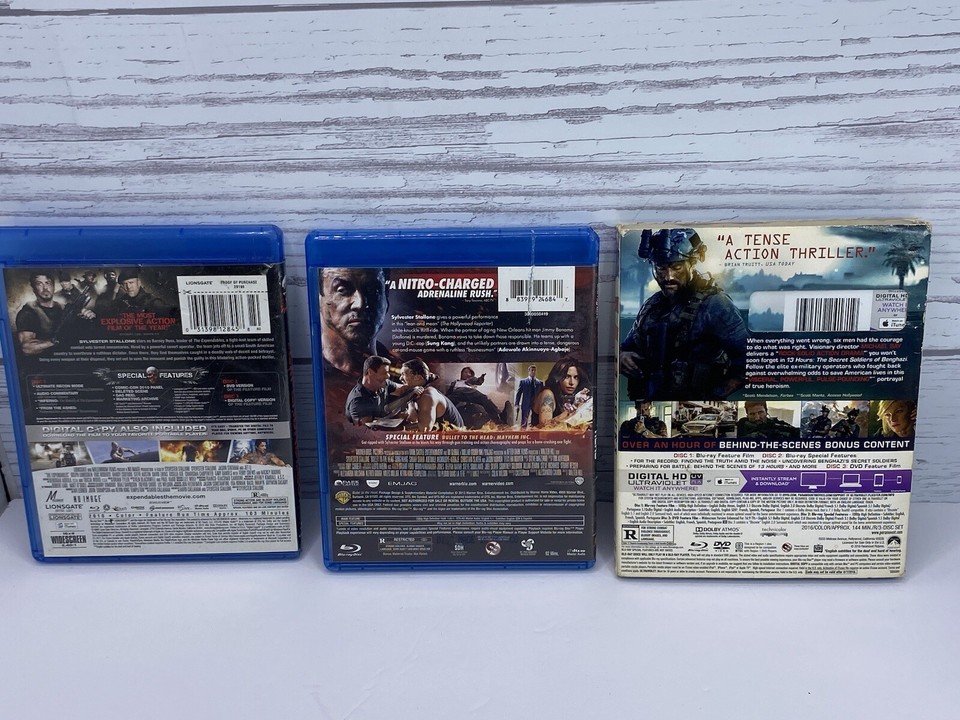 Bullet To The Head (BLU-RAY) Movie Lot - Expendable 13 Hours Stallone ...