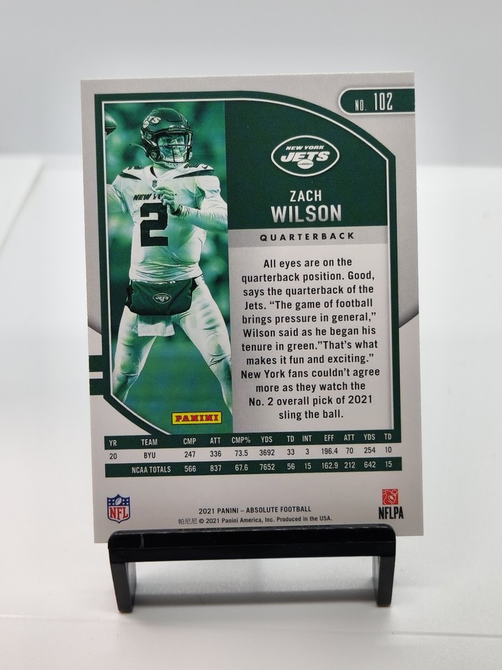 2021 Panini Absolute Zack Wilson Green Rookie New York Jets #102 | eBay