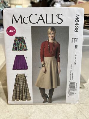 McCalls 6438 Plus Size Flared Skirts Misses Size 14 20 Uncut Sewing ...