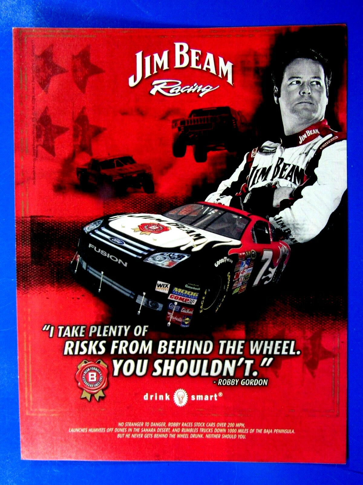 Robby Gordon 2009 Jim Beam Beam Racing Dodge Charger-Original Print Ad ...