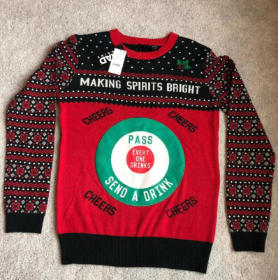 Mad Engine NWT Ugly Christmas Sweater Mens Small ‘ Making Spirits ...