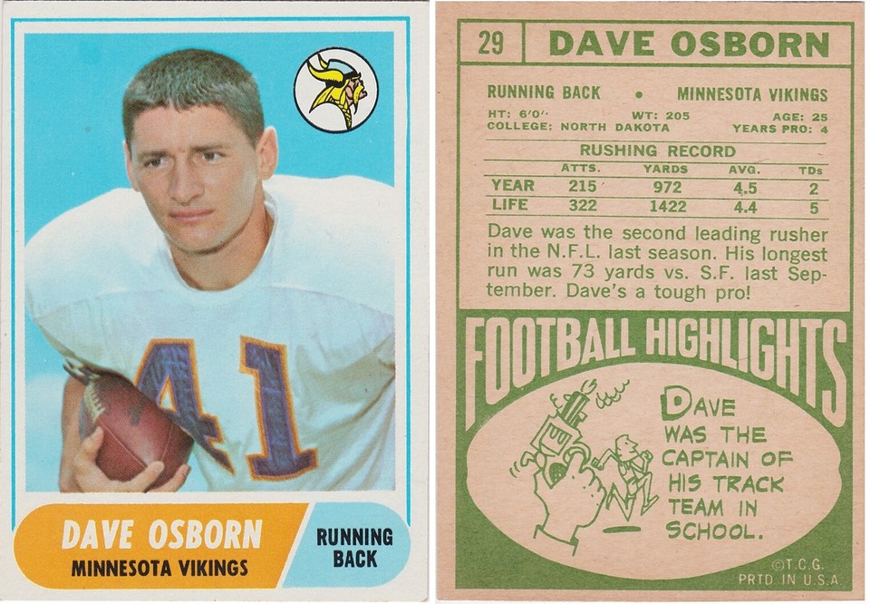 NFL & AFL Topps 1968 & 1969 single cards | eBay