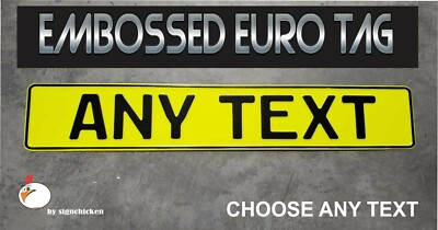 NEON YELLOW - VW european German car license plate tag bmw audi porsche ...