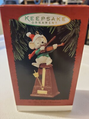Hallmark Ornament 1995 “In Tune With Christmas" mouse playing fiddle ...