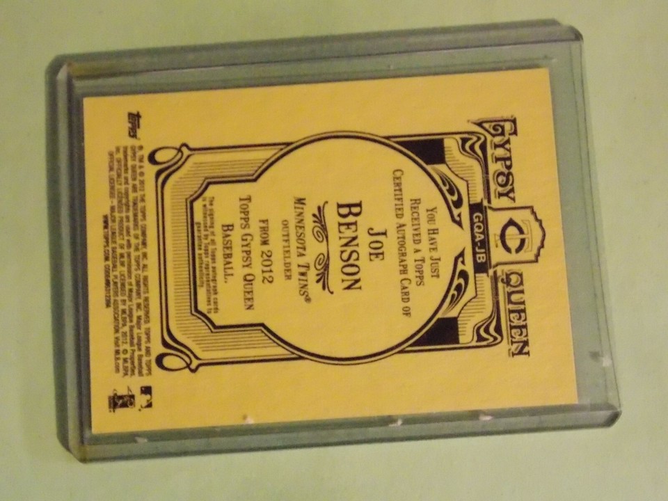 2012 Gypsy Queen Joe Benson Auto Autograph GQA-JB Twins | eBay