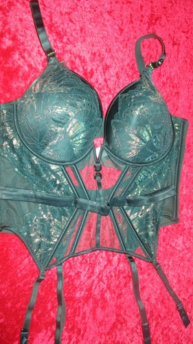 ANN SUMMERS UNDERWIRED/PADDED CORSET/BASQUE SUSPENDER SIZE 16-18 B-C ...