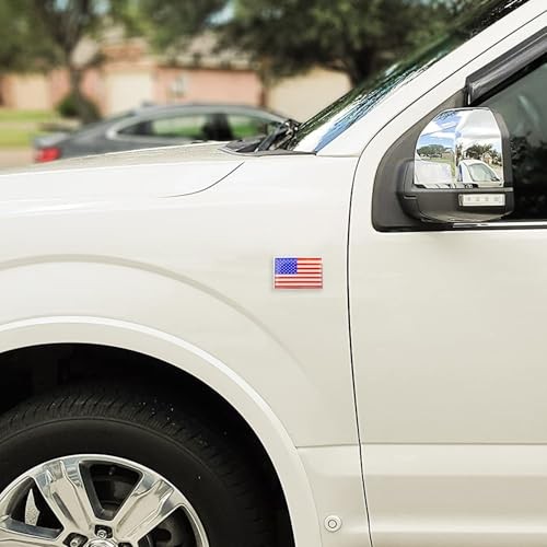US American Flag Sticker Emblem USA Decal Car Chrome Flags, 2 Pack, 3 x ...