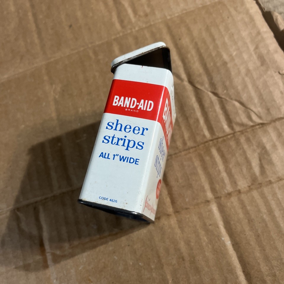 Rare Print Vintage Band-Aid (Empty) Sheer Strips Metal Tin Box | eBay