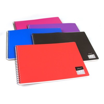 A3 Visual Art Diary 120 Pages Landscape Bound Spiral Hardcover Coloured ...