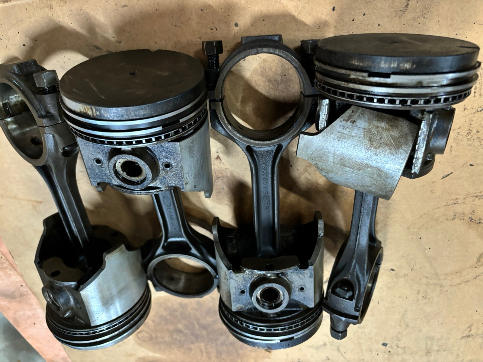 VINTAGE FORD 4000 GAS IND TRACTOR-4 ENGINE RODS / 3 PISTONS -AS -IS ...