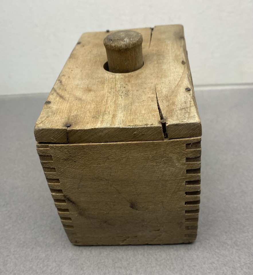 Antique Vintage Primitive Dovetailed Rustic Wood Butter Mold Press ...