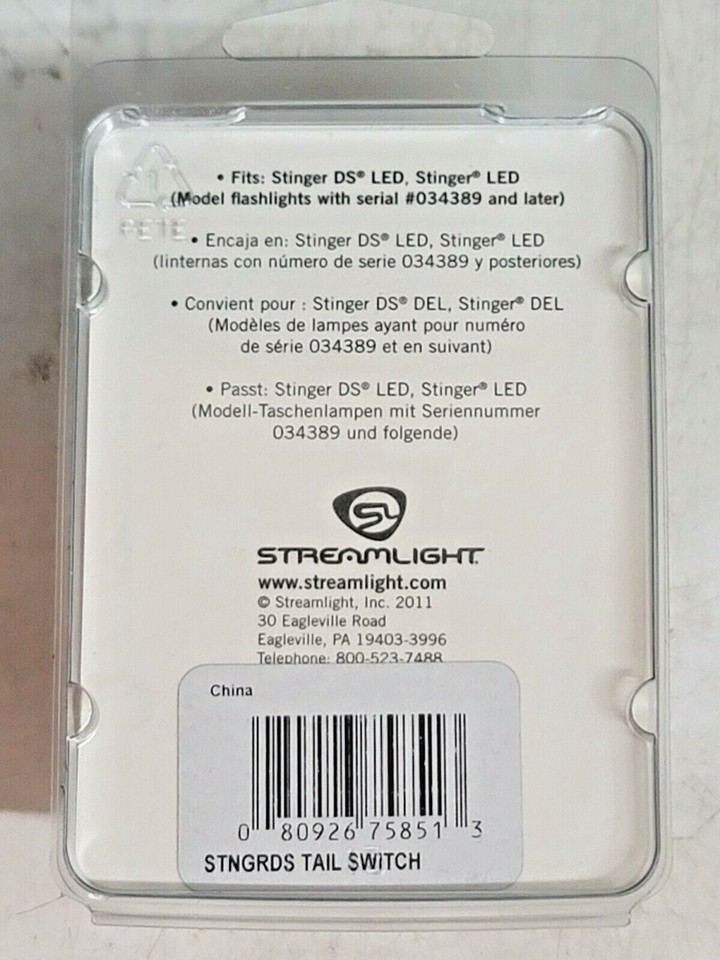 Streamlight Stinger DS LED Replacement Tail Cap Switch Assembly #75851 ...