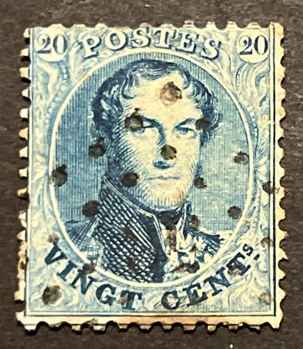 Travelstamps: 1861 Belgium Stamps King Leopold Vingt (20) Cent Used No ...