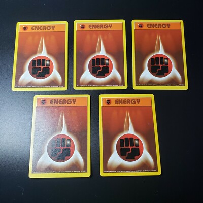 Lot of (5) 1999 Pokemon Shadowless Base Set Fighting Energy 97/102 | eBay