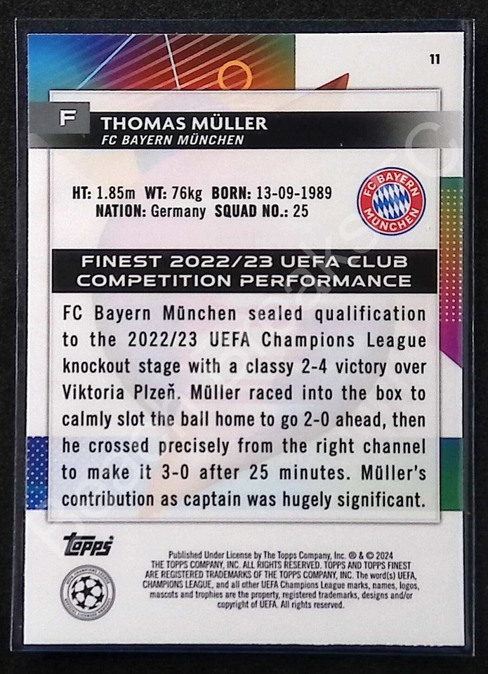 Thomas Müller BAYERN MUNICH 2023-24 Topps UEFA Finest Base | eBay