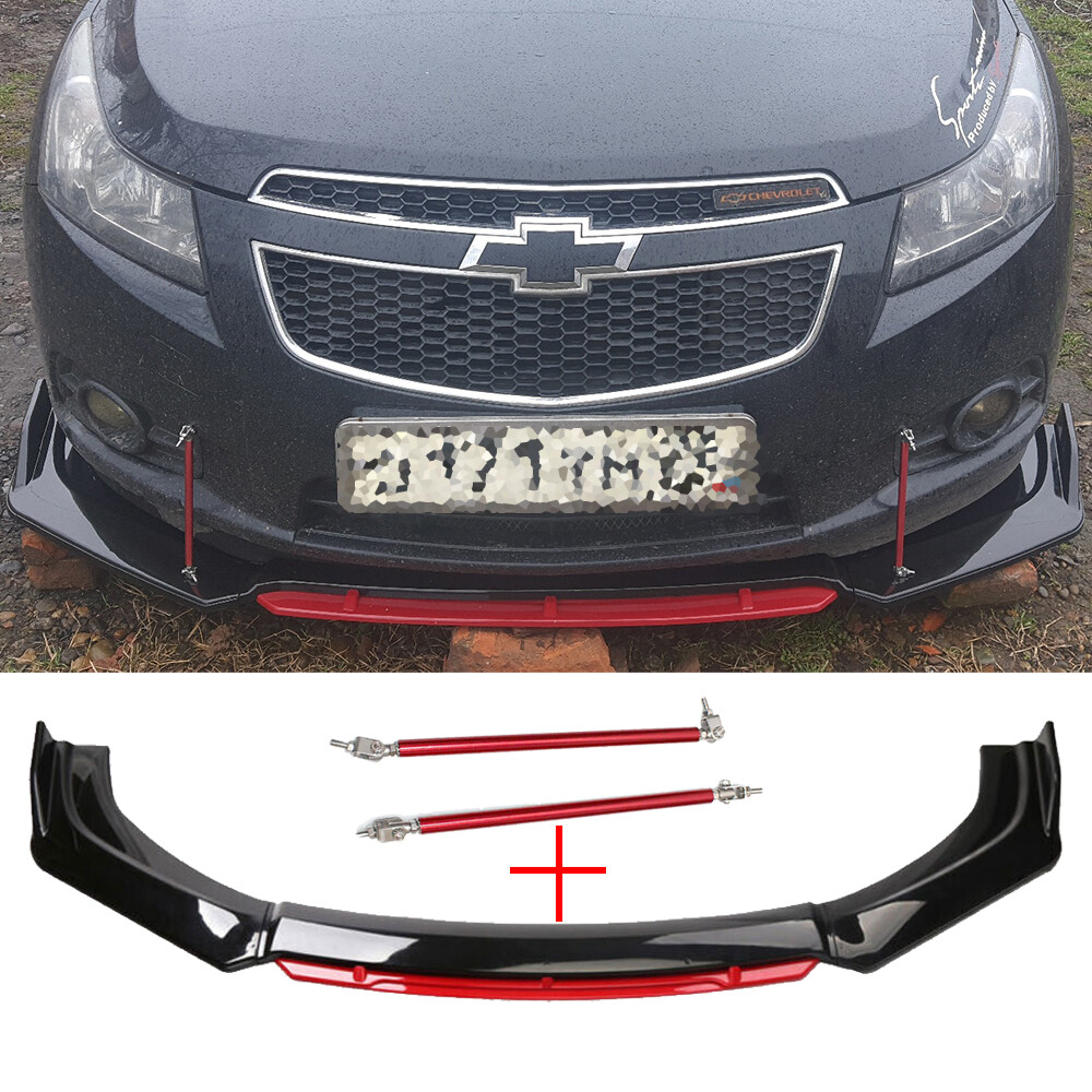 For Chevrolet Spark Front Bumper Lip Spoiler Splitter Body Kit + Strut ...