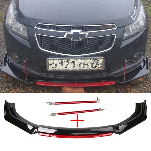 For Chevrolet Spark Front Bumper Lip Spoiler Splitter Body Kit + Strut ...