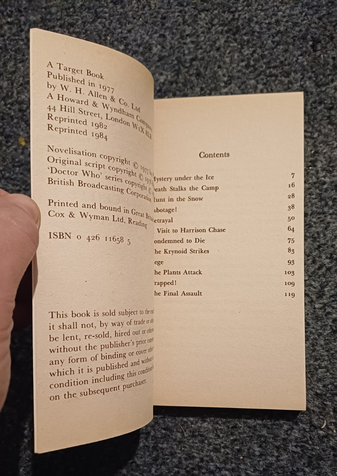 DOCTOR WHO AND THE SEEDS OF DOOM - Target Book - 1st Ed (1977) - Nr ...